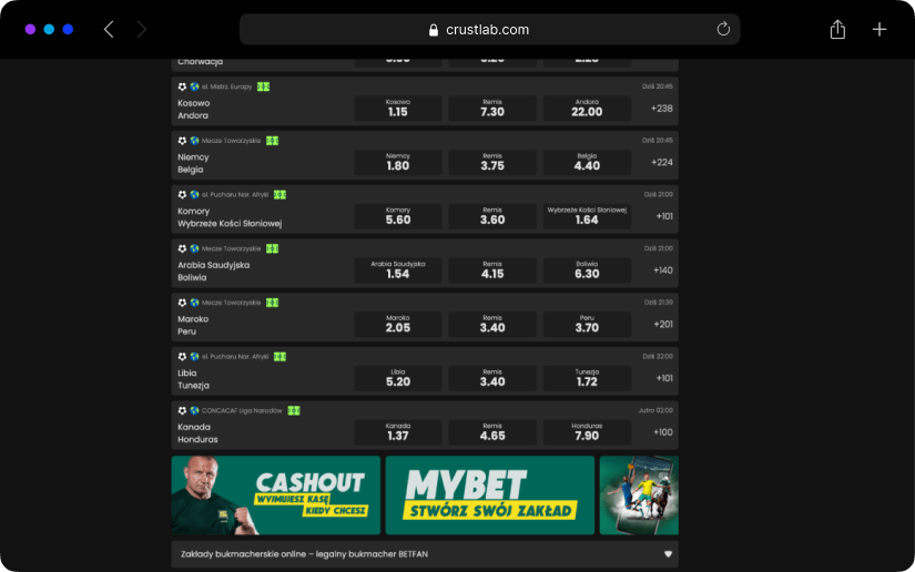 BETFAN – Sportsbook Web & Mobile UI - CrustLab