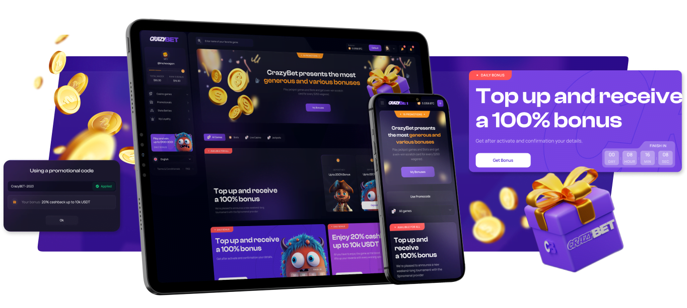 Crypto Casino with Custom Frontend Design & Social Features - CrazyBet ...